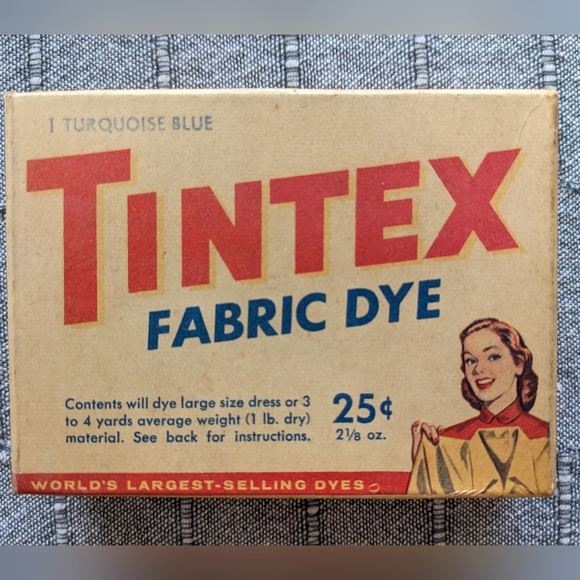 Accents Vintage Tintex Fabric Dye Turquoise Retro Graphics Box And Dye Pack Made In Usa Poshmark